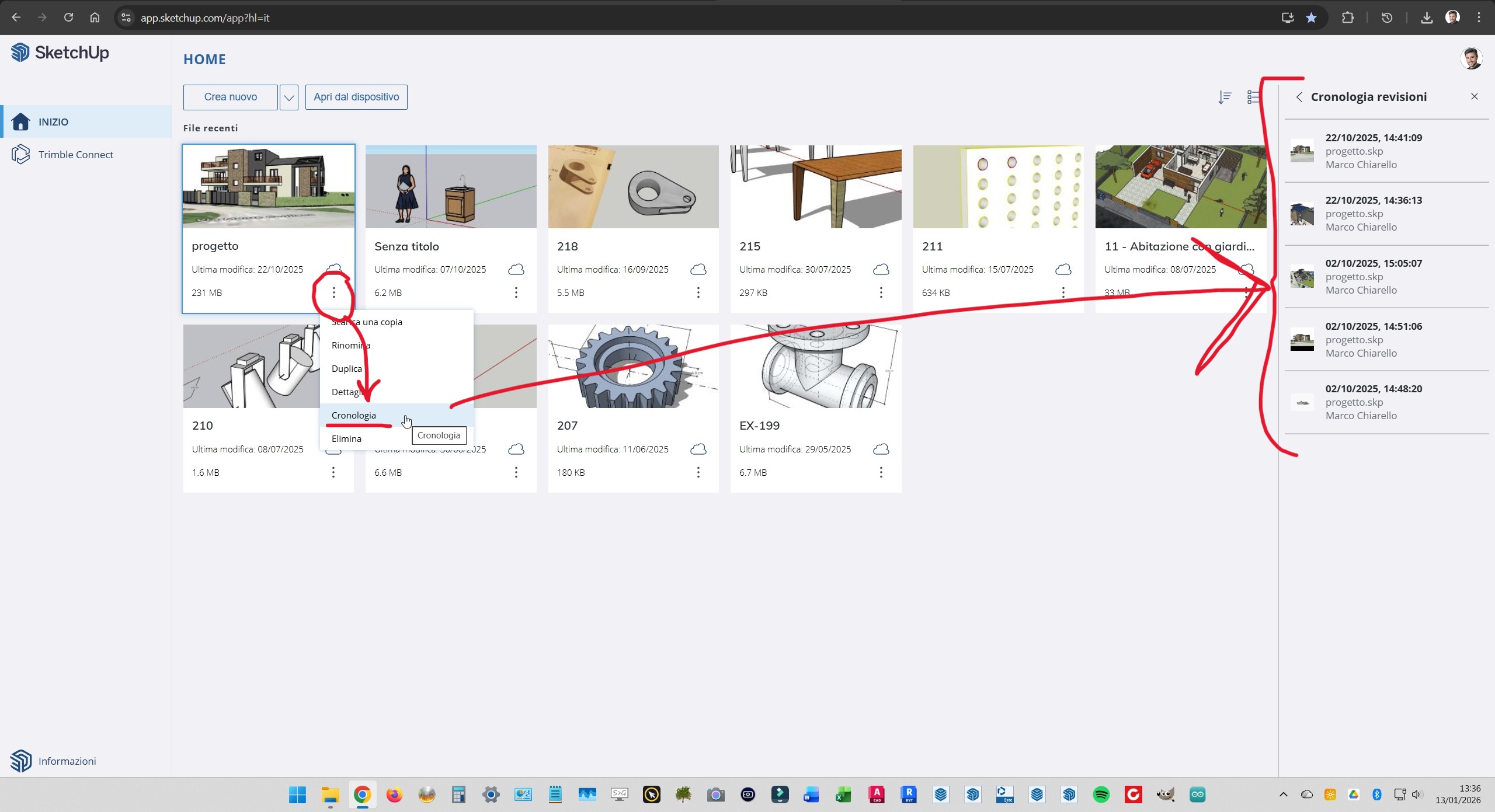 Cronologia modello online - SKETCHUP - SketchUp Italia FORUM