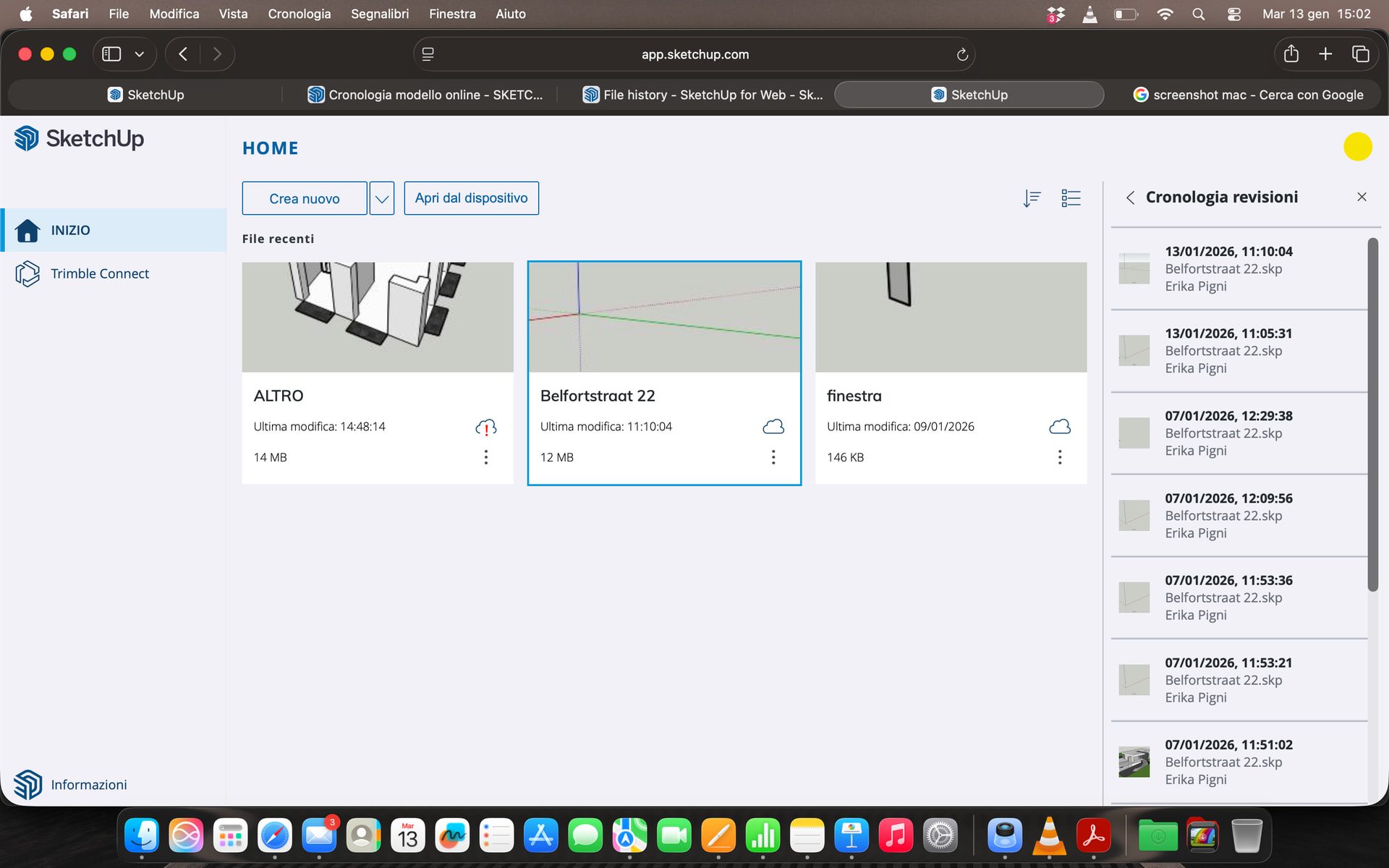 Cronologia modello online - SKETCHUP - SketchUp Italia FORUM